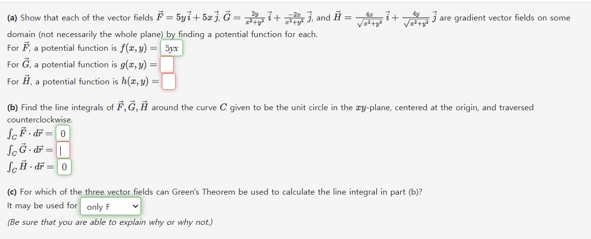 Solved (a) ﻿Show that each of ﻿the vector fields | Chegg.com
