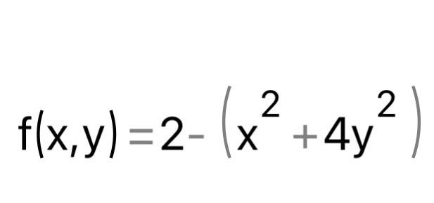 Solved f(x,y)=2−(x2+4y2) | Chegg.com