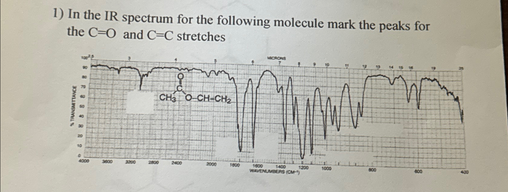 Solved In the IR spectrum for the following molecule mark | Chegg.com