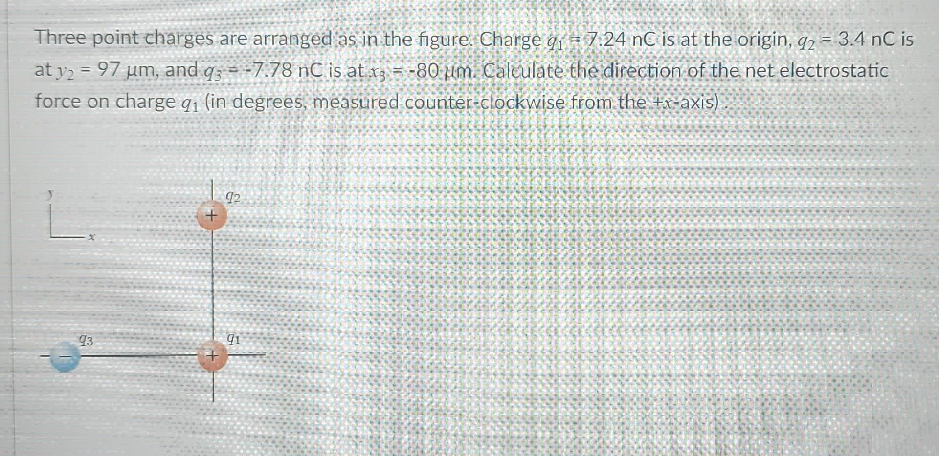 Solved Three point charges are arranged as in the figure. | Chegg.com