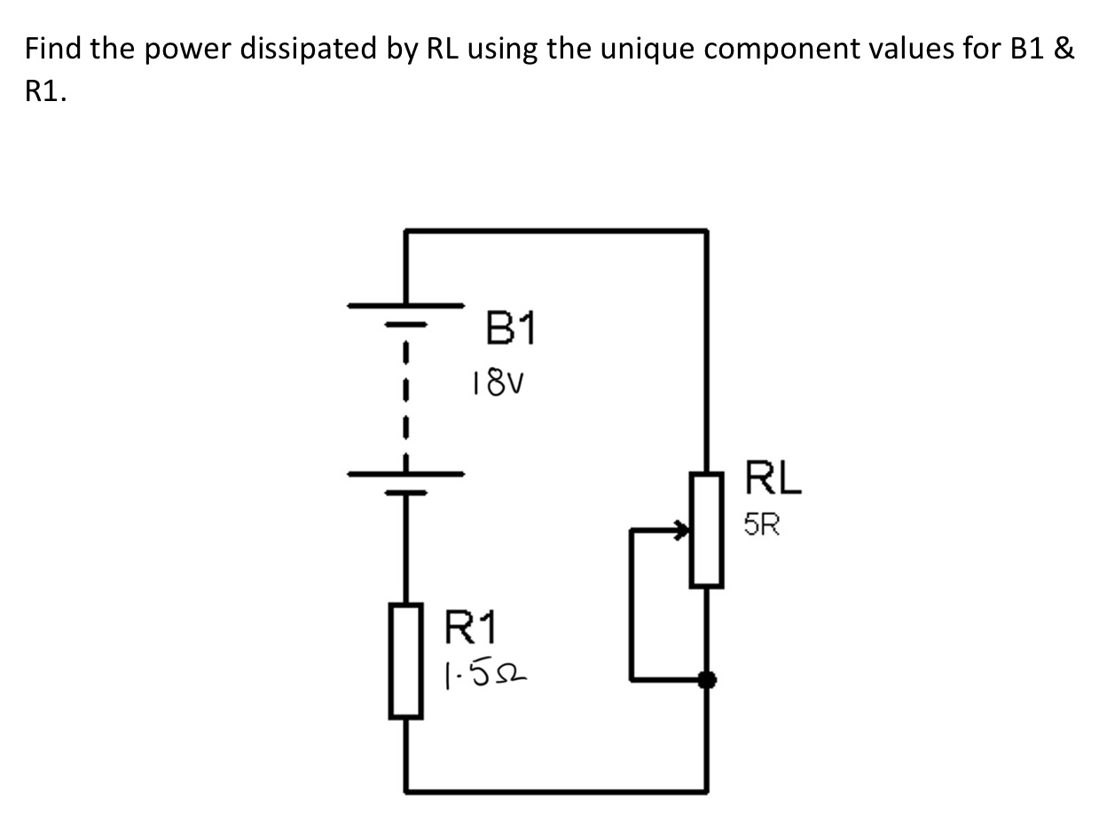Find the power dissipated by RL using the unique | Chegg.com