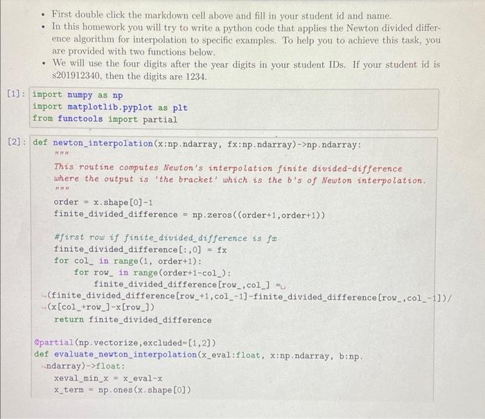 Solved - First double click the markdown cell above and fill | Chegg.com