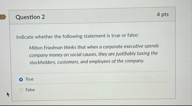 Solved Question 24 ﻿ptsIndicate whether the following | Chegg.com