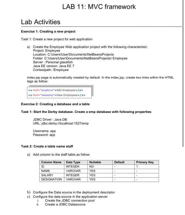 Exercise 1: Creating a new project Task 1: Create a | Chegg.com