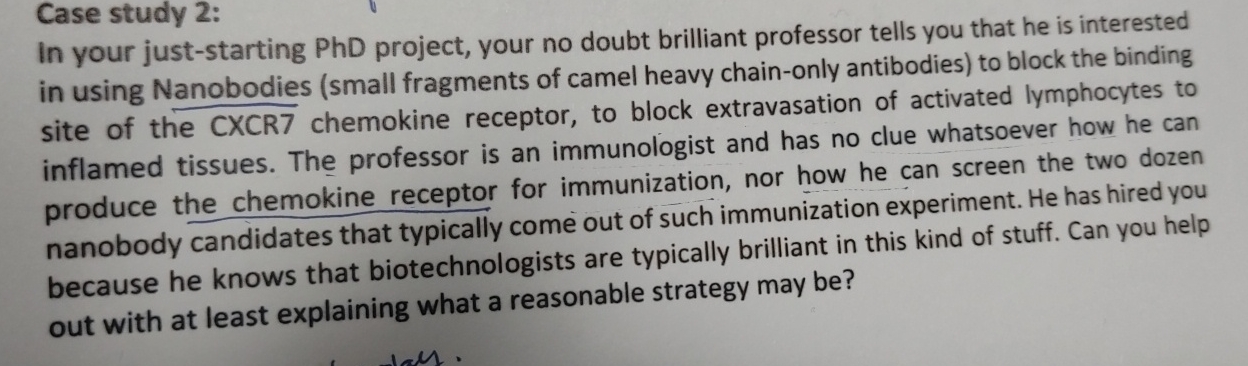 Solved Case study 2:In your just-starting PhD project, your | Chegg.com
