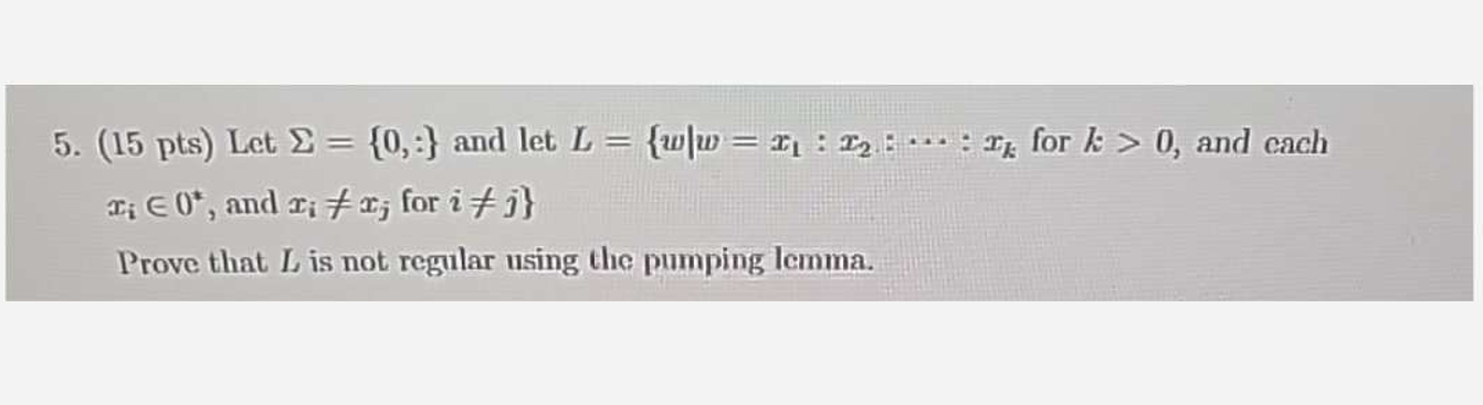 Solved Let \Sigma = {0, ﻿:} ﻿and let L = {w|w = ﻿x1 ﻿: x2 | Chegg.com