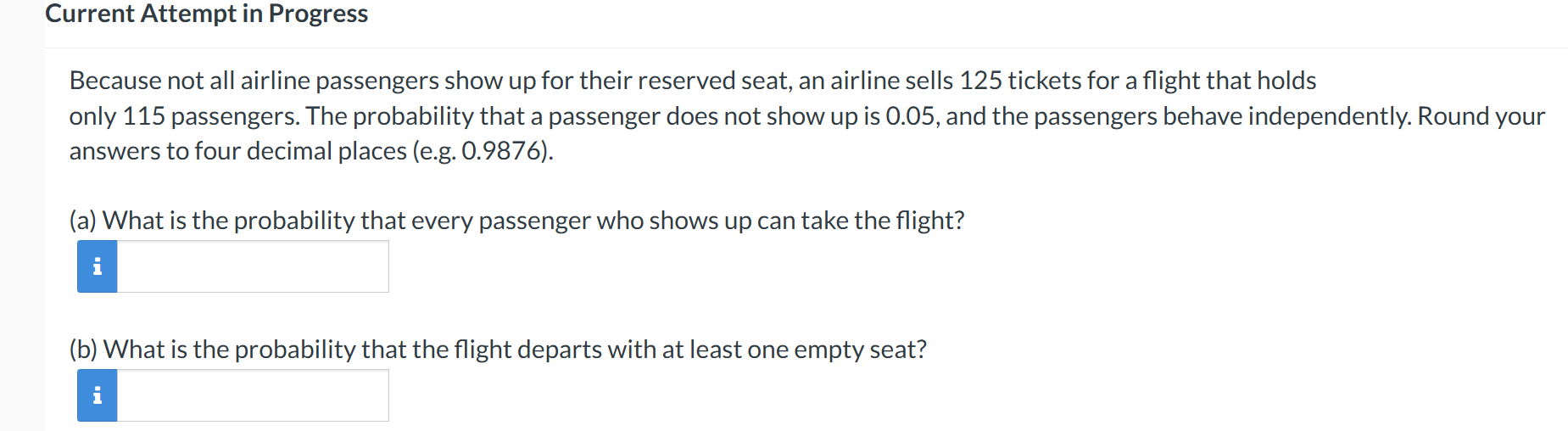 Solved Current Attempt in ProgressBecause not all airline | Chegg.com