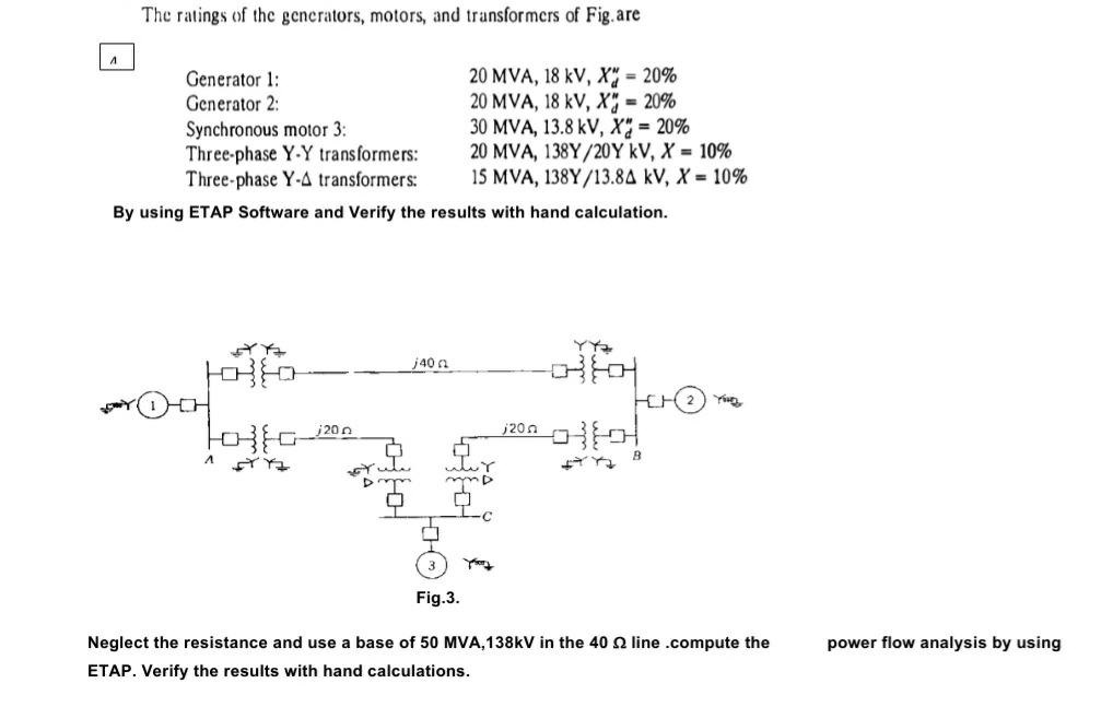 Solved The ratings of the generators, motors, and | Chegg.com