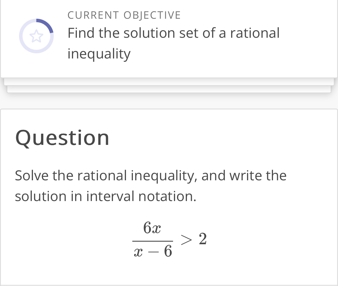 Solved CURRENT OBJECTIVEFind the solution set of a rational | Chegg.com