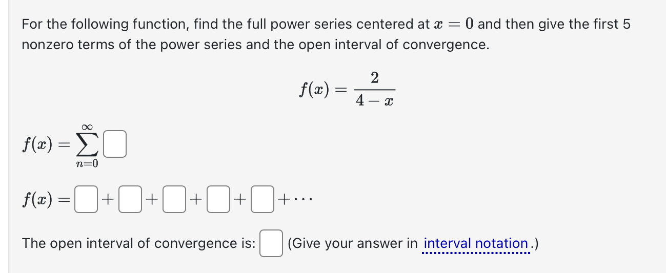 Solved For the following function, find the full power | Chegg.com