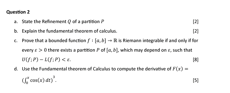 Solved Question 2a. ﻿State the Refinement Q ﻿of a partition | Chegg.com