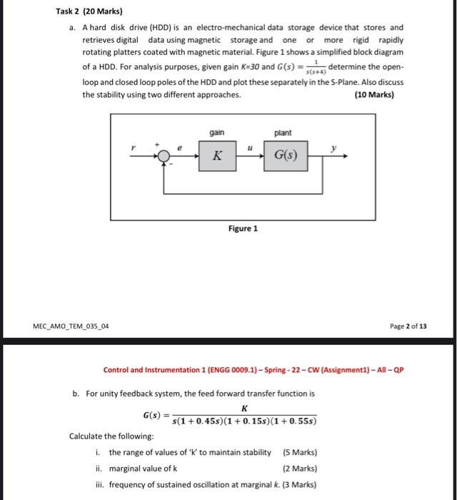 Solved Task 2 (20 Marks) a. A hard disk drive (HDD) is an | Chegg.com
