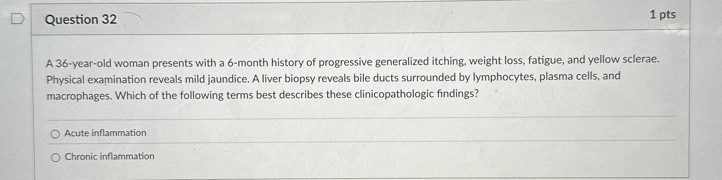 Solved Question 321 ﻿ptsA 36-year-old woman presents with a | Chegg.com