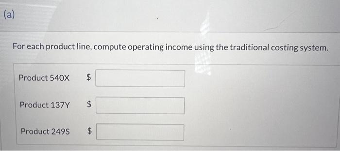 Solved For each product line, compute operating income using | Chegg.com