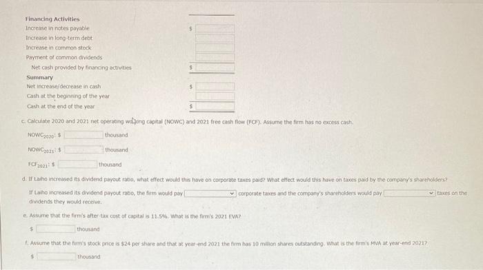 Solved Excel Activity; Financial statements, Cast How, dod | Chegg.com