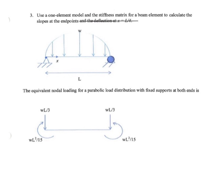 Solved 3. Use a one-element model and the stiffness matrix | Chegg.com