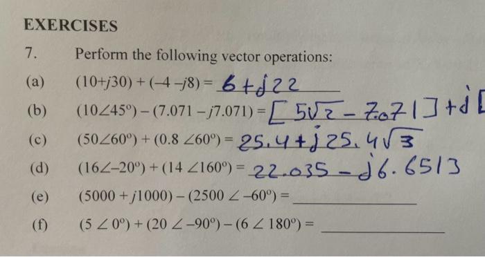 Solved 7. Perform the following vector operations: (a) | Chegg.com