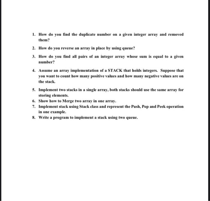 Solved 1 How Do You Find The Duplicate Number On A Given