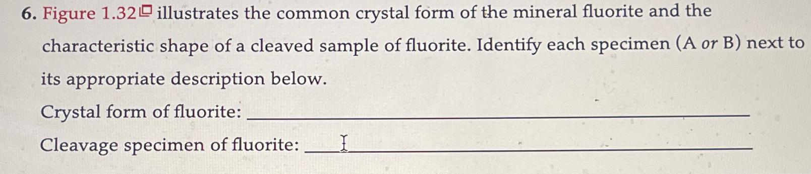 Solved Figure 1.32 ﻿illustrates the common crystal form of | Chegg.com