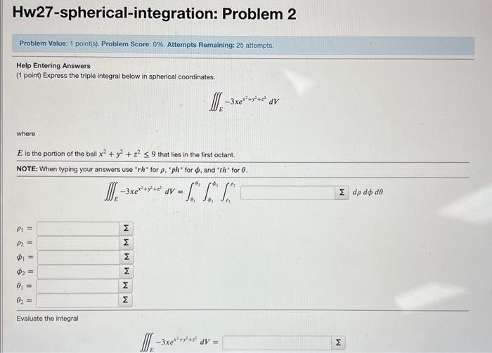 Solved Help Entering Answers (1 point) Express the triple | Chegg.com