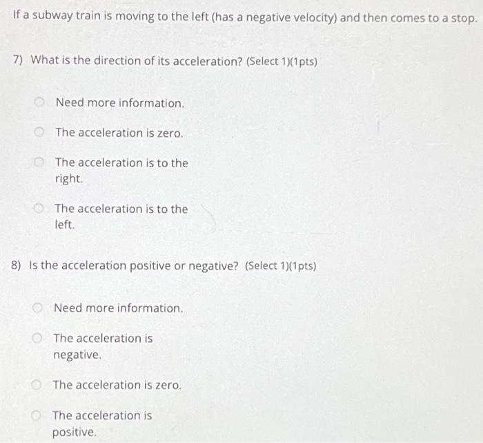 Solved If a subway train is moving to the left (has a | Chegg.com
