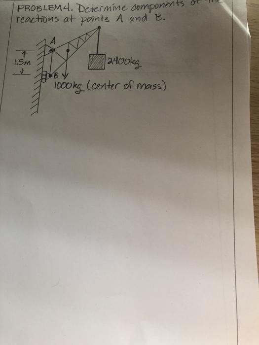 Solved PROBLEM 4. Determine components reactions at points A | Chegg.com