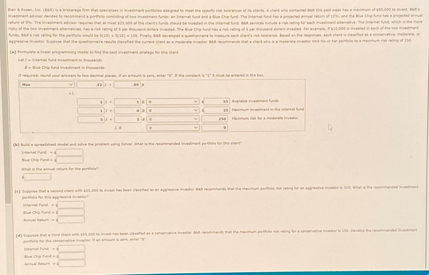 Solved (a) ﻿Formulate a linear programming model to find the | Chegg.com