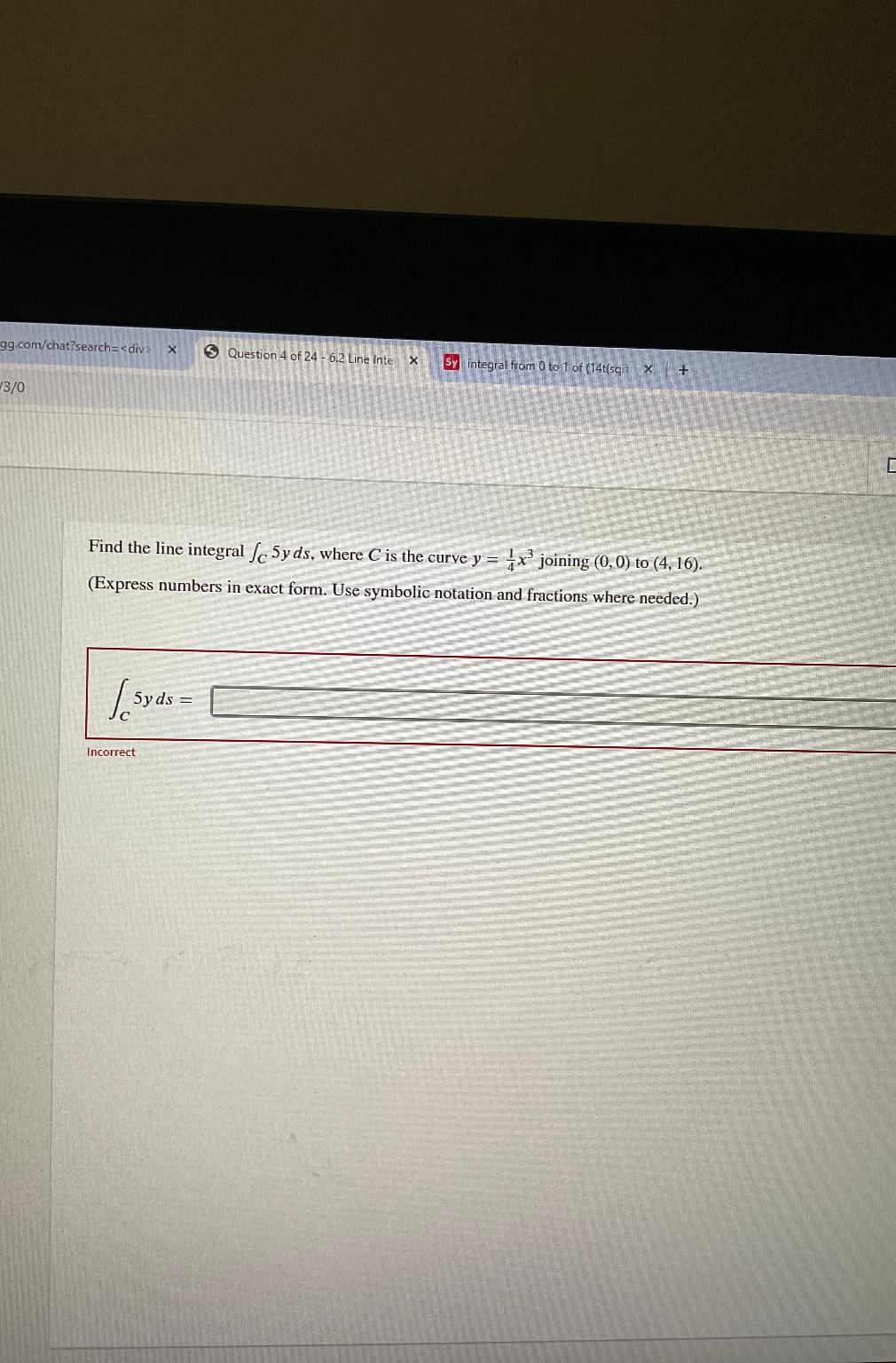 Solved Find the line integral ∫C﻿5yds, ﻿where C ﻿is the | Chegg.com