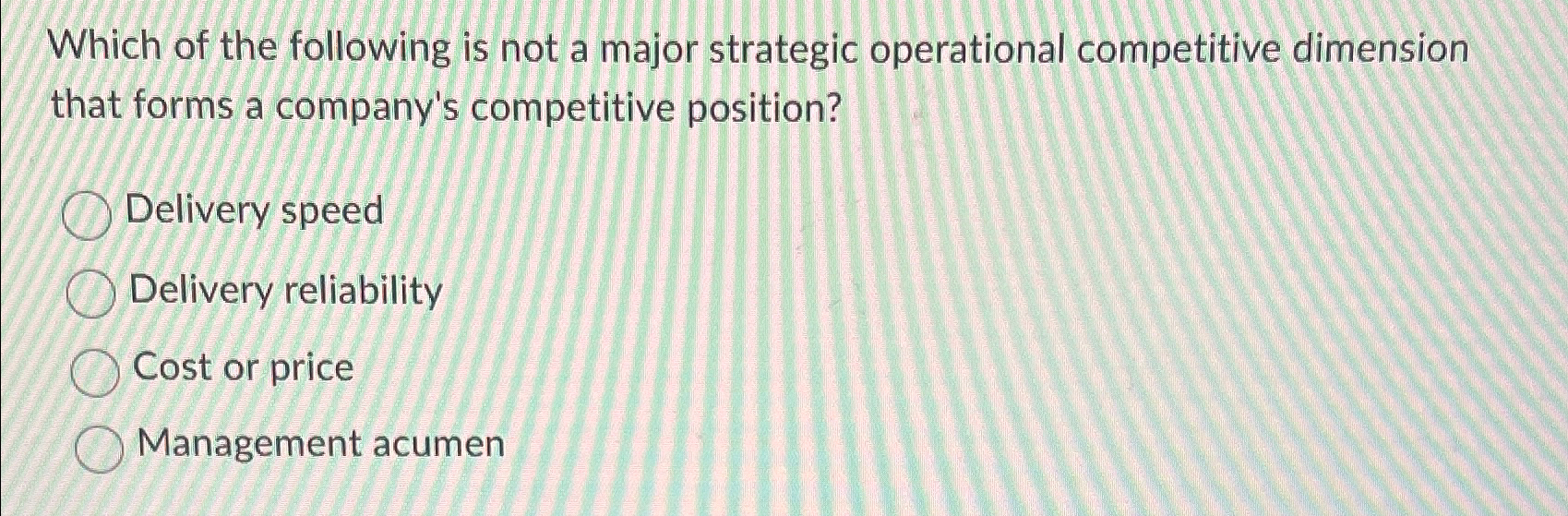 Solved Which of the following is not a major strategic | Chegg.com