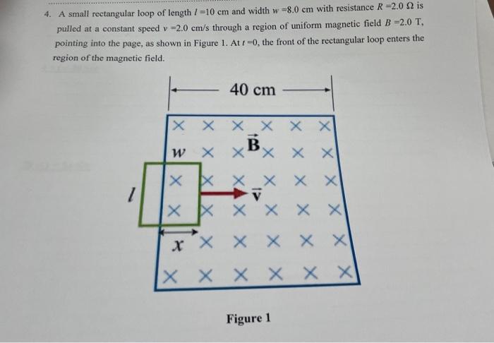 Solved 4. A small rectangular loop of length l=10 cm and | Chegg.com