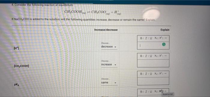 Solved 4. Consider the following reaction at equilibrium CH | Chegg.com