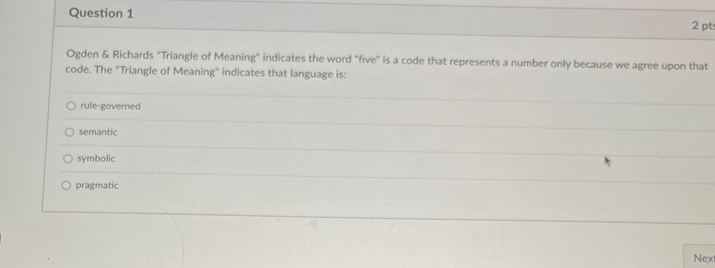 Solved Question 1Ogden & Richards "Triangle of Meaning" | Chegg.com