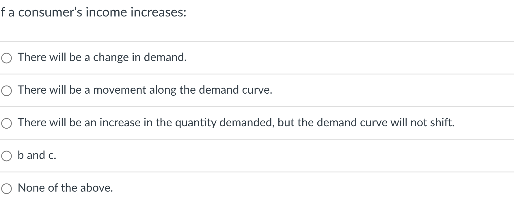 Solved f a consumer's income increases:There will be a | Chegg.com