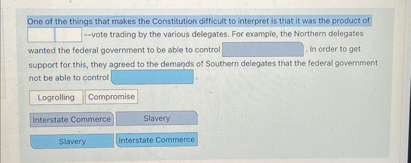 Solved One of the things that makes the Constitution | Chegg.com