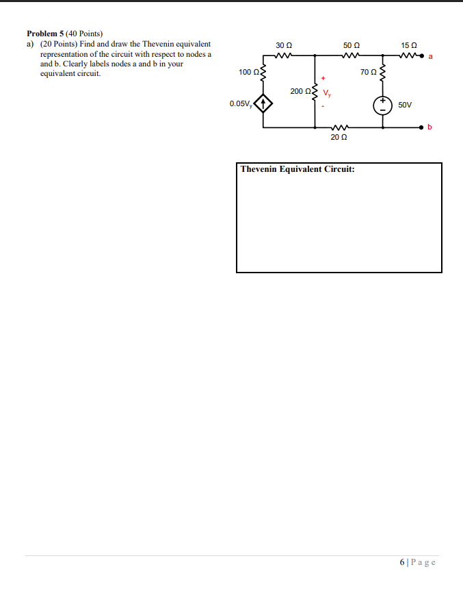 Solved Problem 5 (40 ﻿Points)a) (20 ﻿Points) ﻿Find and draw | Chegg.com
