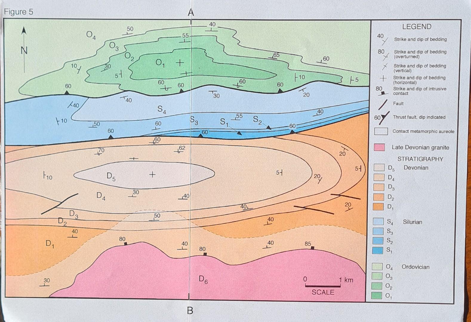 Solved Problem 3 Map Interpretation and Cross-section | Chegg.com