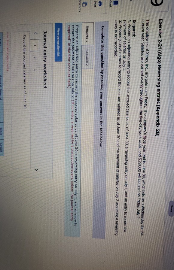 Solved Saved Exercise 2-21 (Algo) Reversing entries | Chegg.com