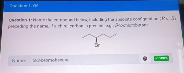 Solved Question 1: Q6Question 1: Name the compound below, | Chegg.com