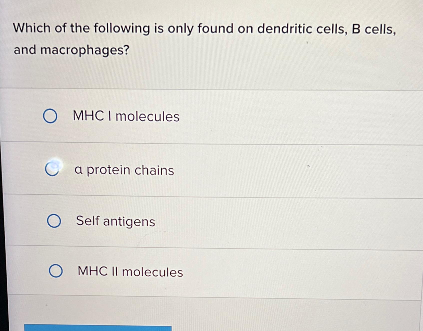 Solved Which of the following is only found on dendritic | Chegg.com