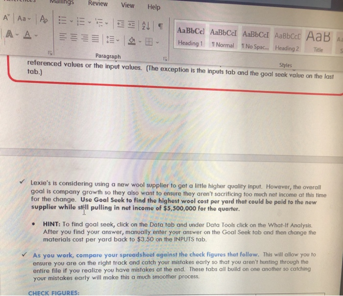 Solved Alignment Number 1 Styles Cells Ideas Sensi A13 GOAL | Chegg.com