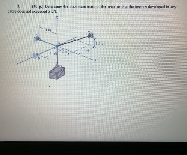 Solved 2 20 P Determine The Maximum Mass Of The Crate So