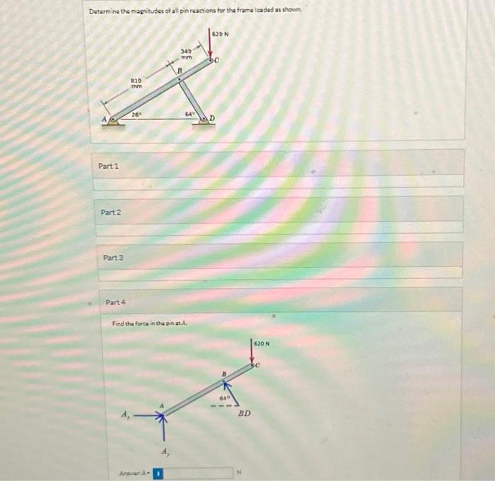 Solved Determine the macnitudes of all pin reactions for tha | Chegg.com