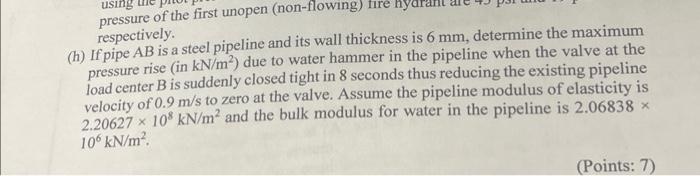 Solved pipe diameter in ab is 300m and length is 1520 ﻿m | Chegg.com