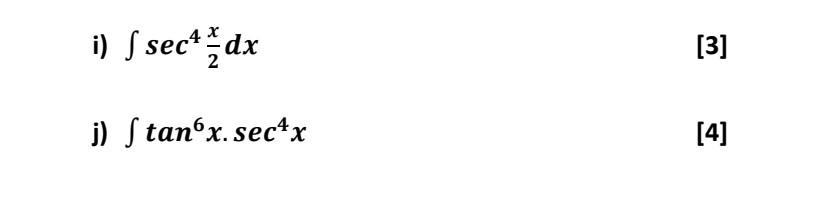 Solved ∫sec42xdx ∫tan6x⋅sec4x | Chegg.com