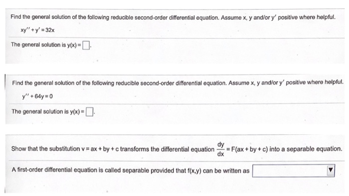 Solved Find the general solution of the following reducible | Chegg.com