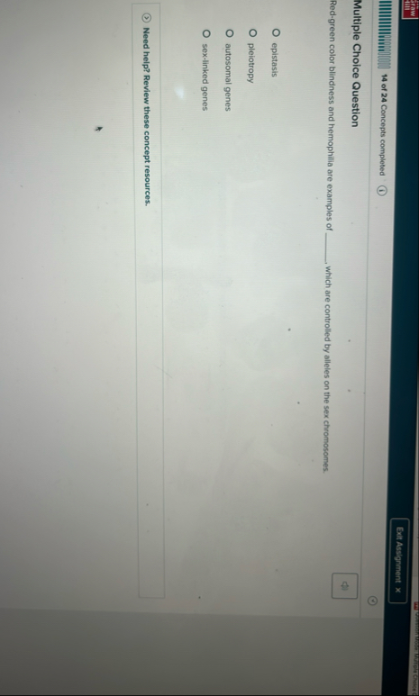 Solved 筫14 ﻿of 24 ﻿Concepts completedMultiple Choice | Chegg.com
