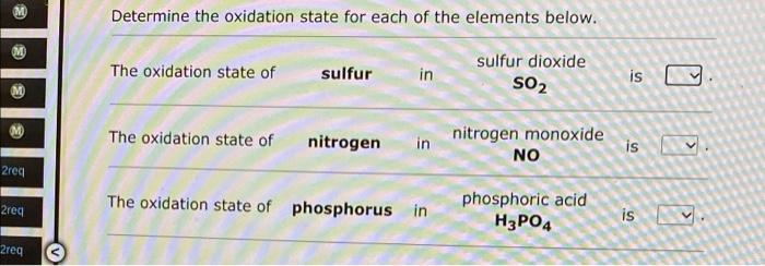 Solved Determine the oxidation state for each of the | Chegg.com