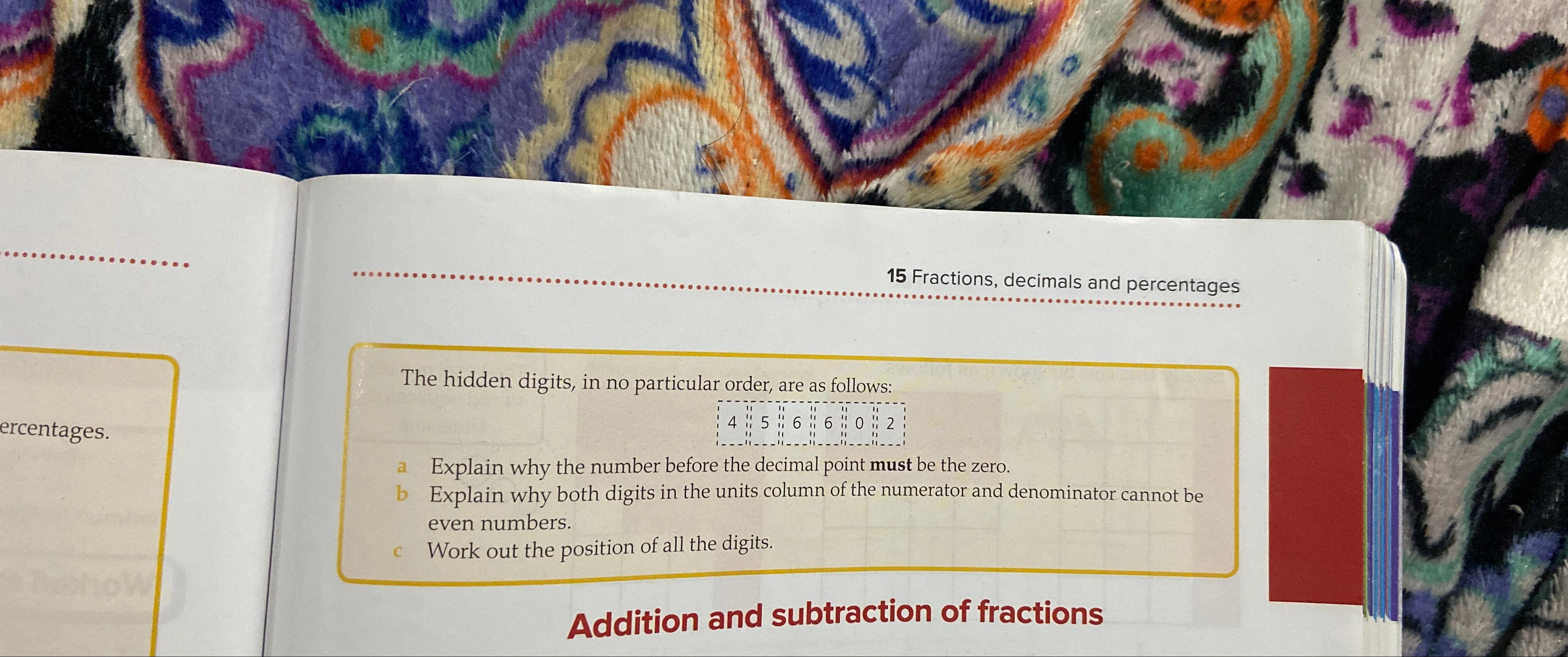 Solved 15 ﻿Fractions, decimals and percentagesThe hidden | Chegg.com