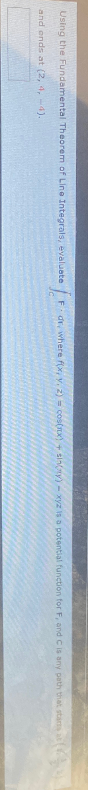Solved Using the Fundamental Theorem of Line Integrals, | Chegg.com