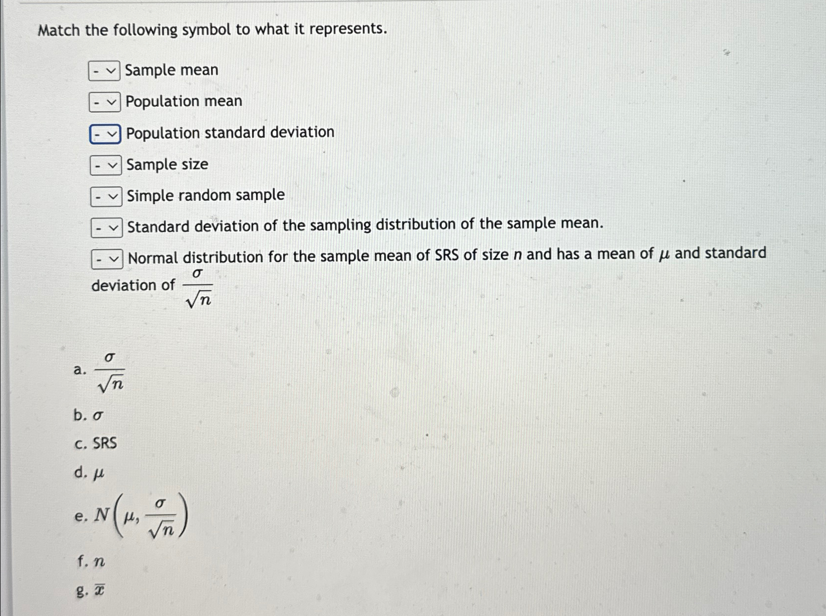 Solved Match the following symbol to what it | Chegg.com